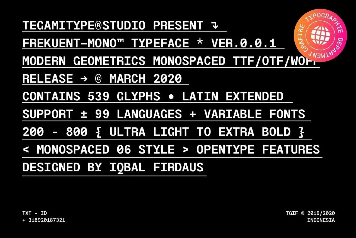 TG Frekuent Mono Font - YouWorkForThem