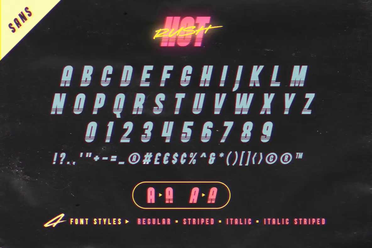 Hot Rush Font Duo Font - FontPath