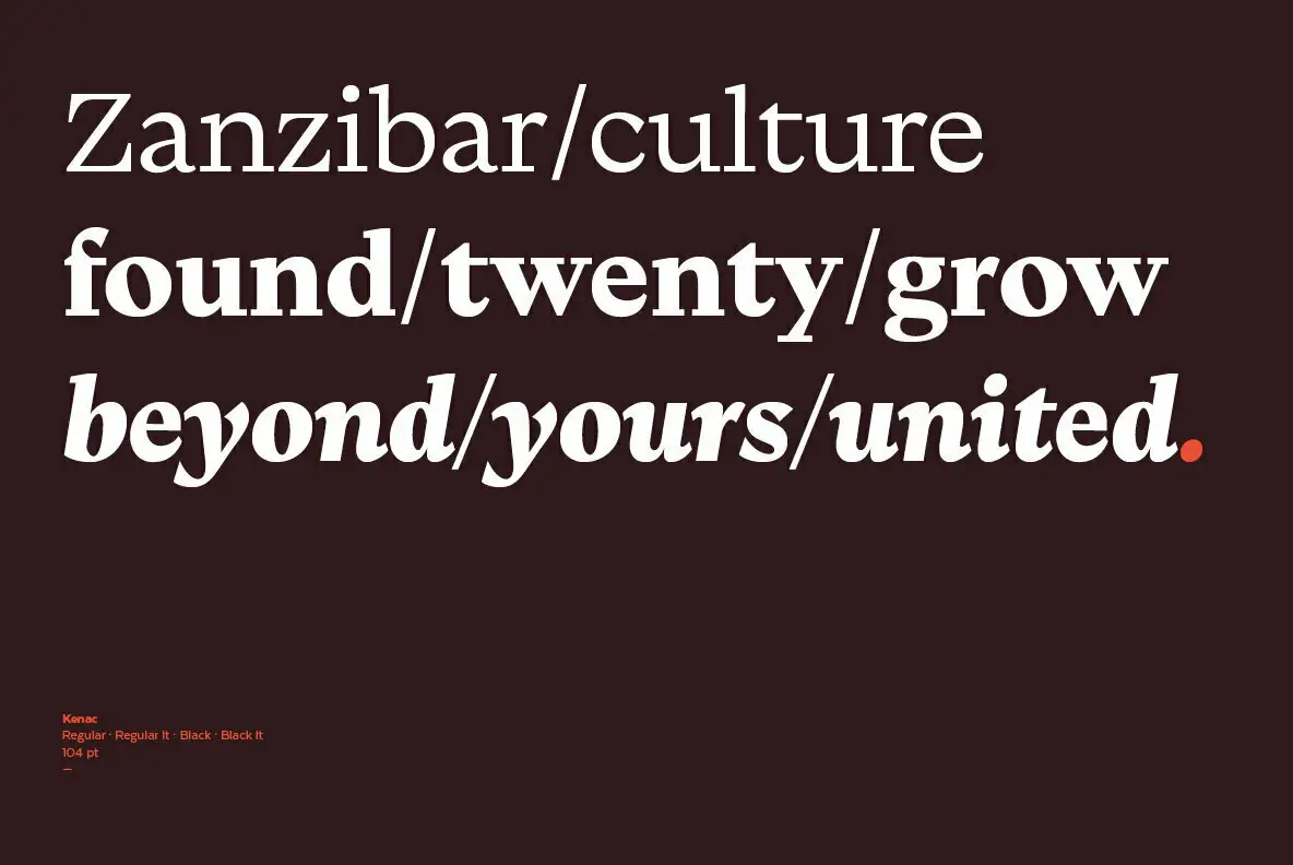 Kenac Font - YouWorkForThem