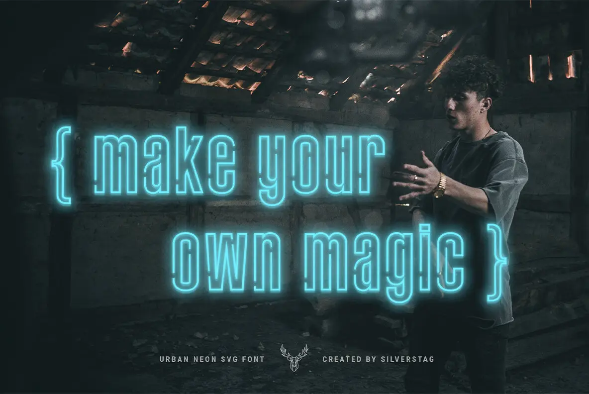 SEVEN NEON SVG Font Font - FontPath