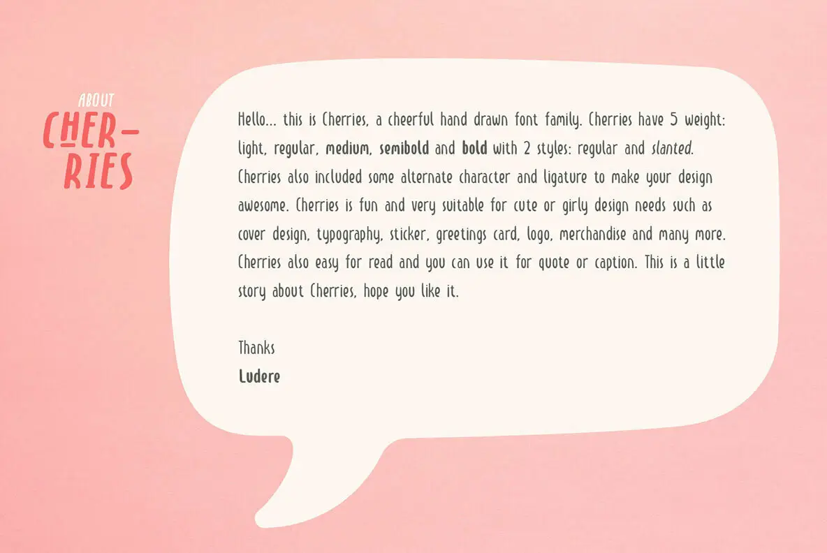 LD Cherries Font - YouWorkForThem