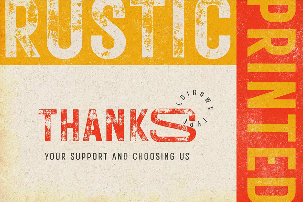 Rustic Printed Font - YouWorkForThem