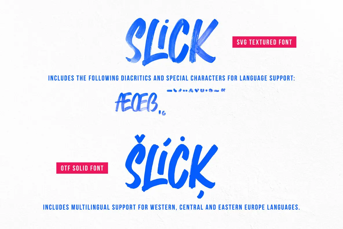 Slick SVG Brush Font Font - FontPath