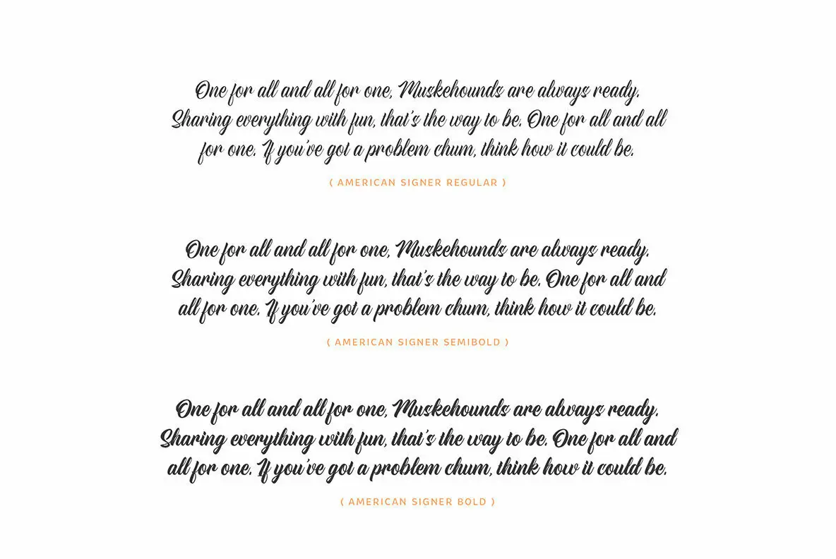 American Signer Font - YouWorkForThem