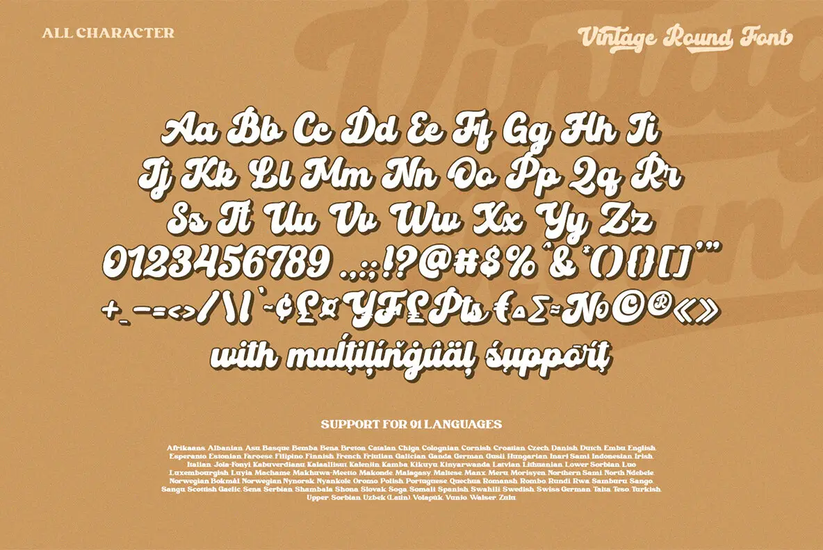 Vintage Round Font - YouWorkForThem