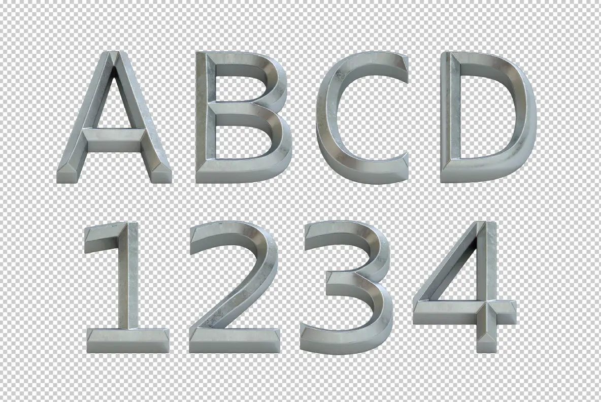 Metal Bevel Font - YouWorkForThem