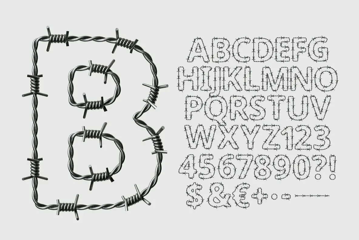 Barbed Wire Font - YouWorkForThem