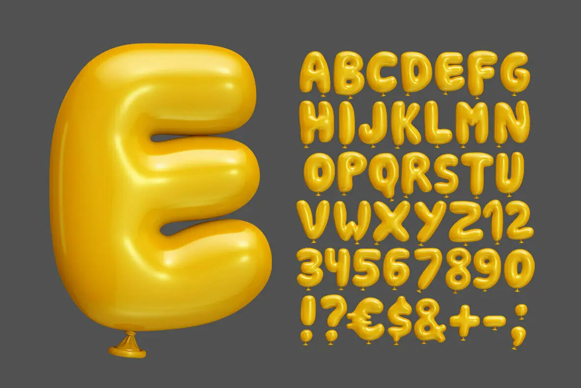 Yellow Balloon SVG Font Font - FontPath