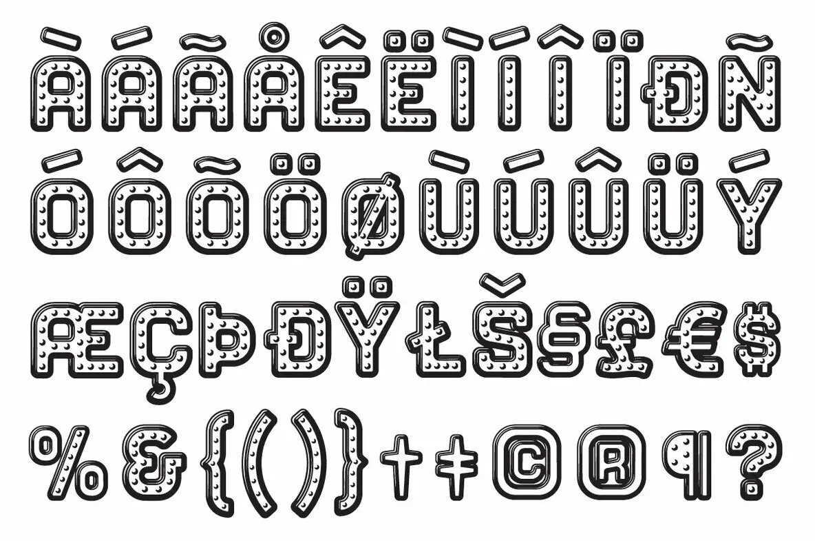 Rivets Font - YouWorkForThem