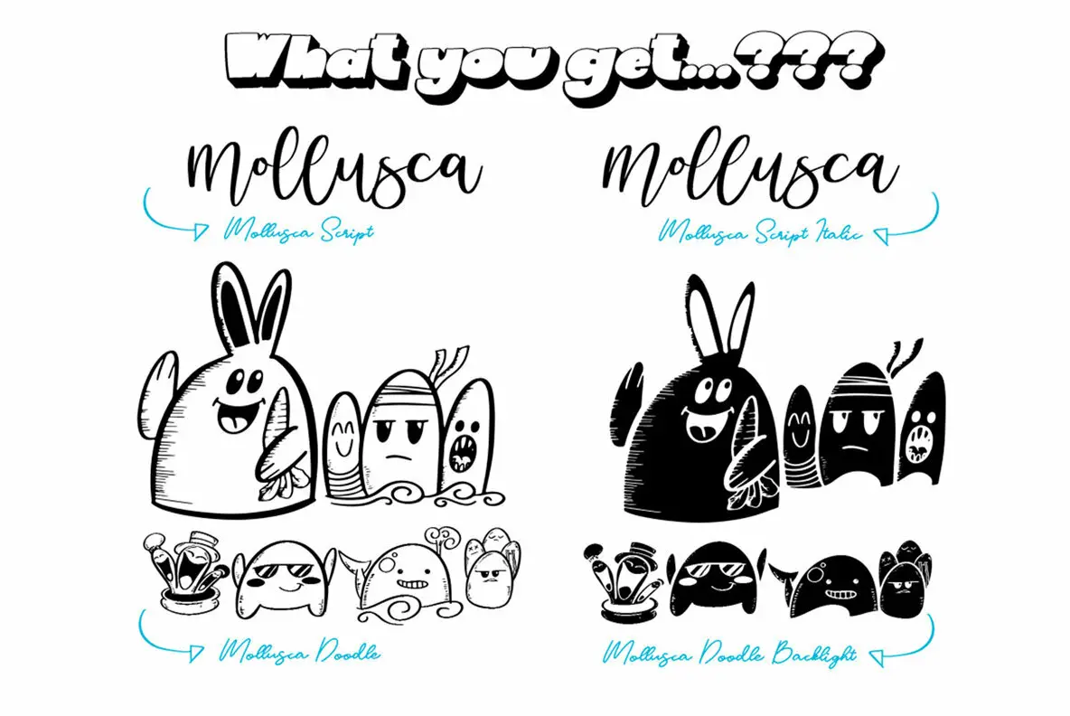Mollusca Font Trio Font - FontPath