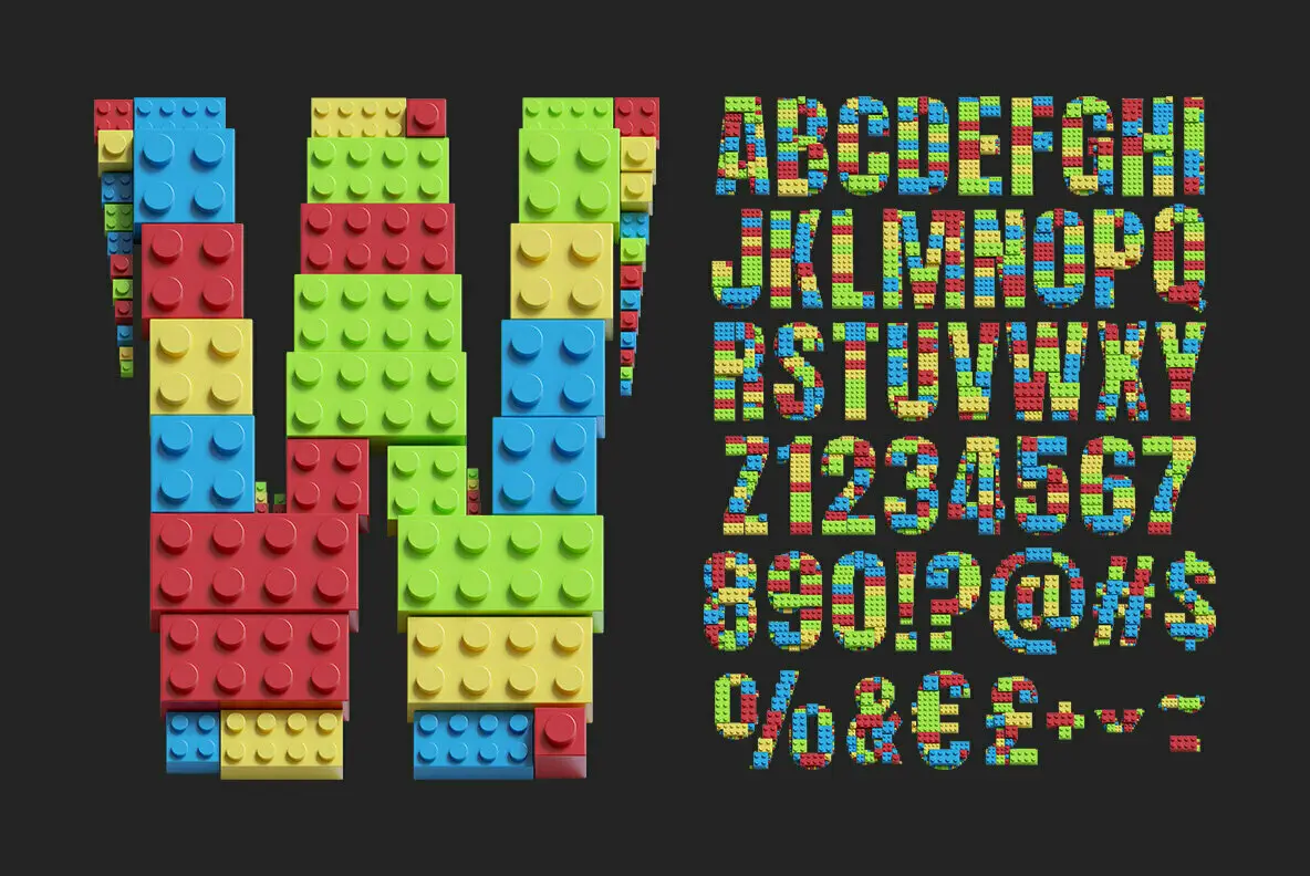 Lego Bricks SVG Font Font - FontPath