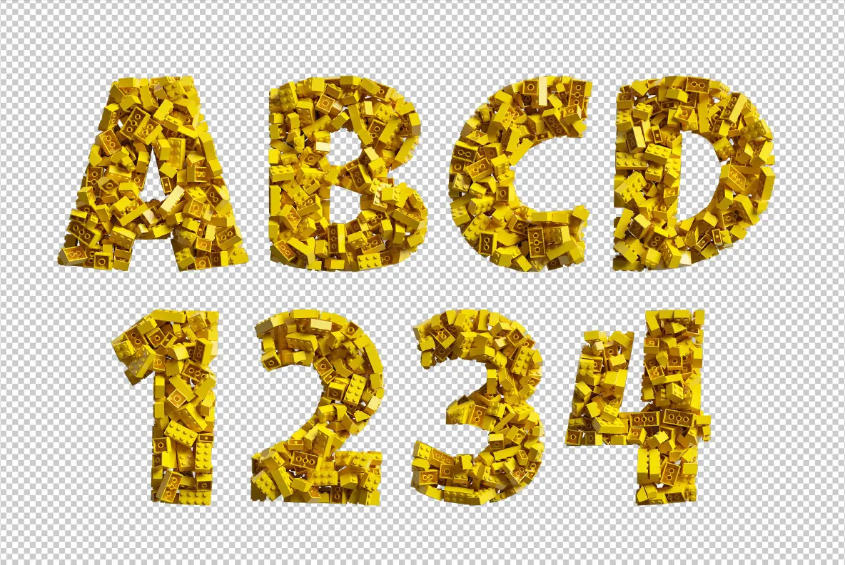 Yellow Lego Bricks SVG Font Font - FontPath