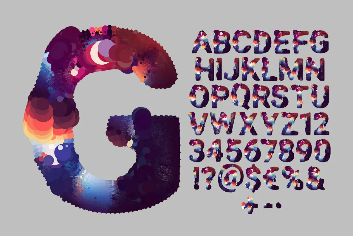 Cosmic Bubbles SVG Font Font - FontPath