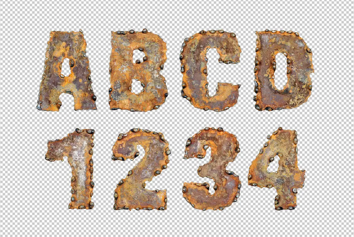 Rusty Metal SVG Font - YouWorkForThem