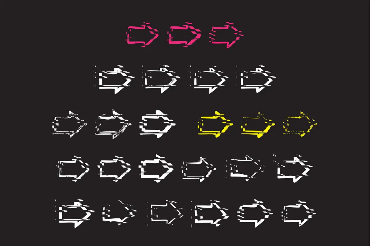 Glitched Big Arrow Font - YouWorkForThem