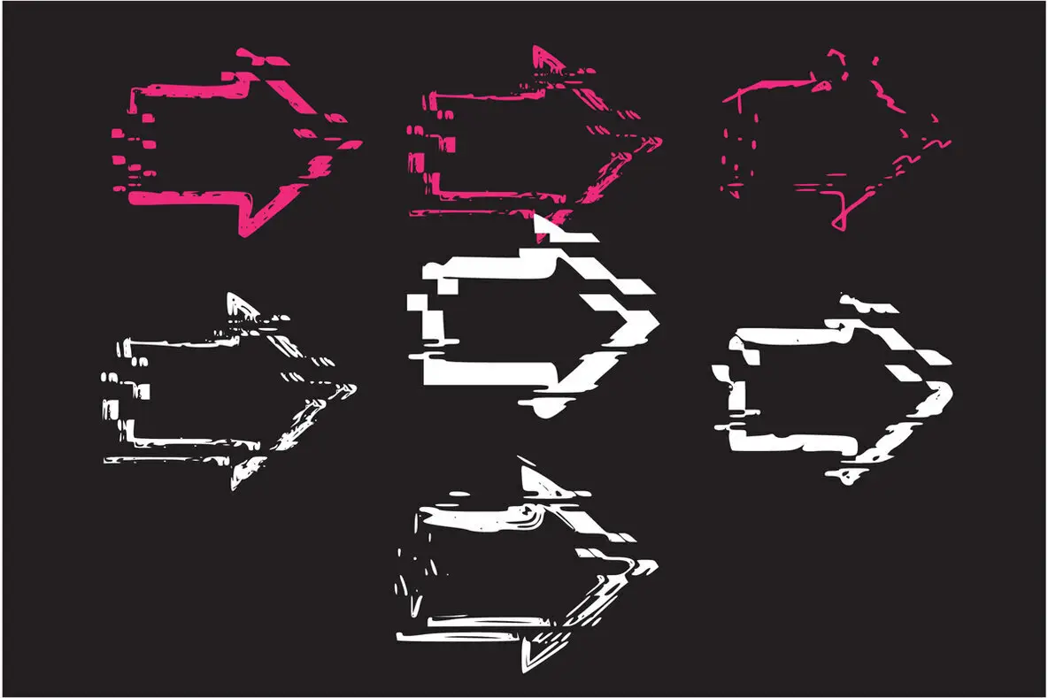 Glitched Big Arrow Font - YouWorkForThem