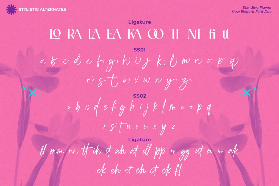 Standing Flower Font - YouWorkForThem