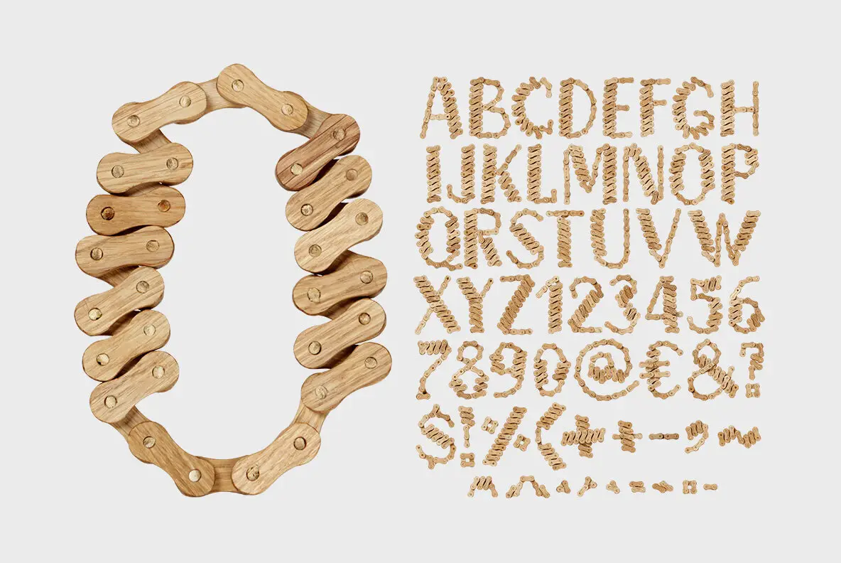 Wooden Chain Font - YouWorkForThem