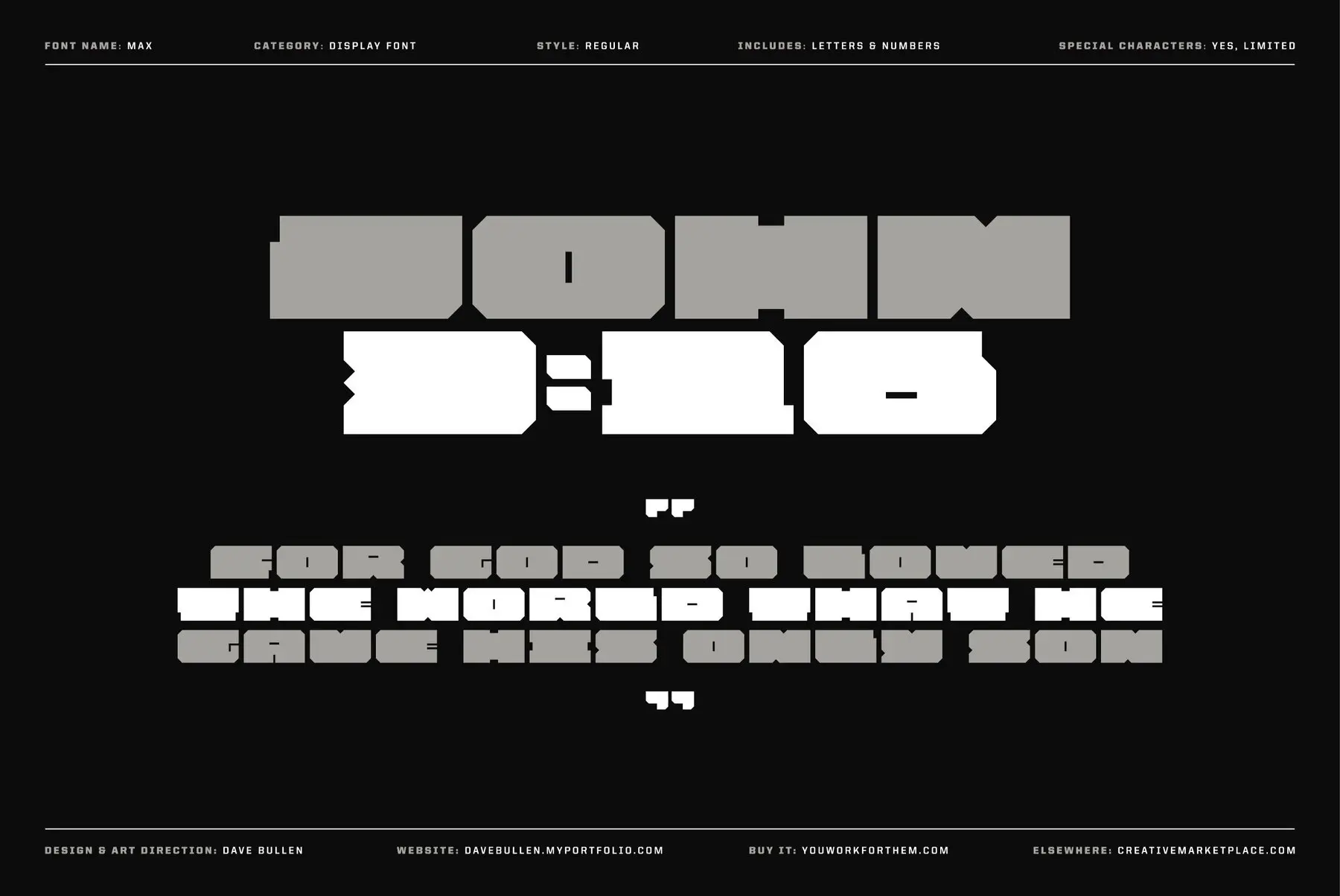 MAX Font - YouWorkForThem