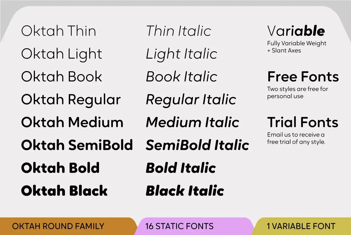 Oktah Round Font - FontPath