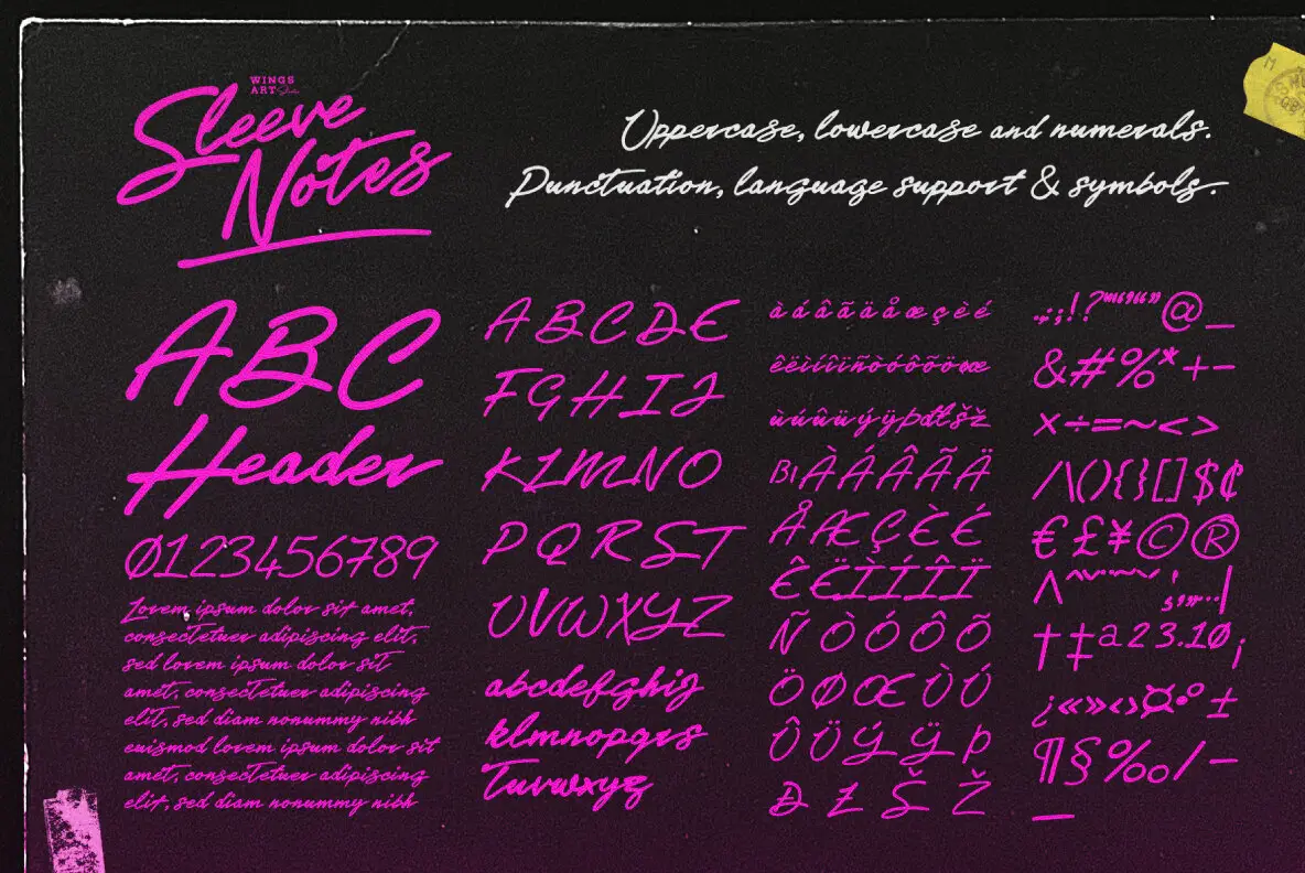 Sleeve Notes Font - Fontpath