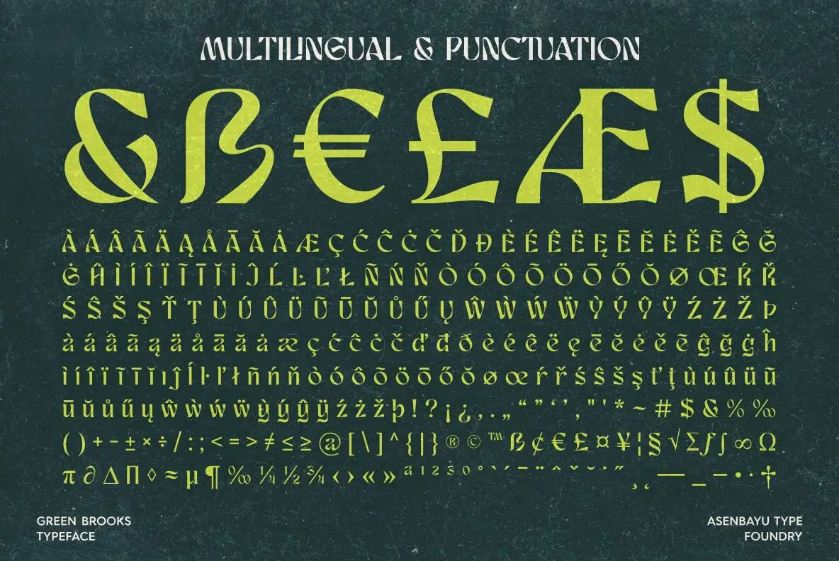 Green Brooks Font - YouWorkForThem