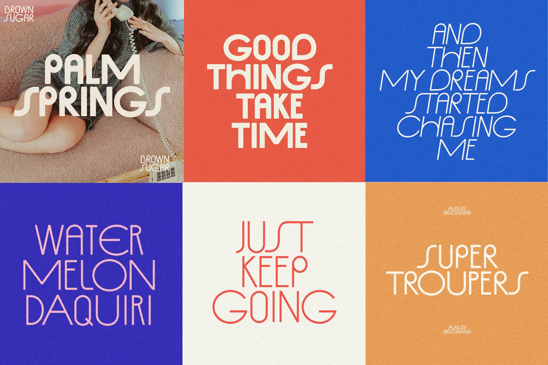 August Deco Sans Font - FontPath