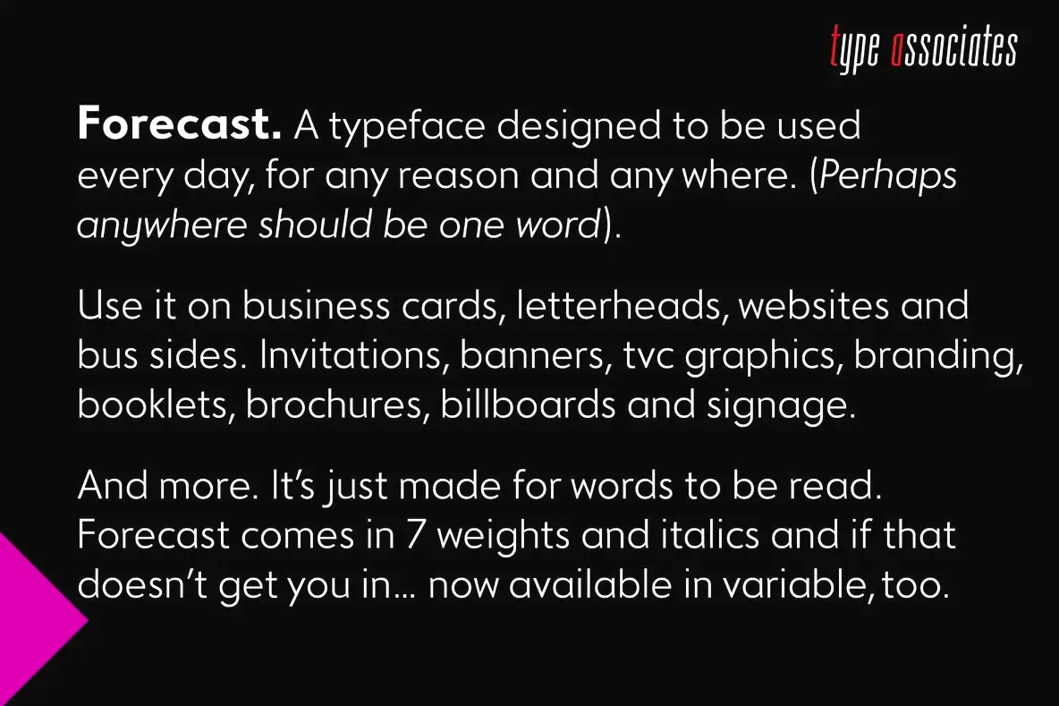 Forecast Font - YouWorkForThem