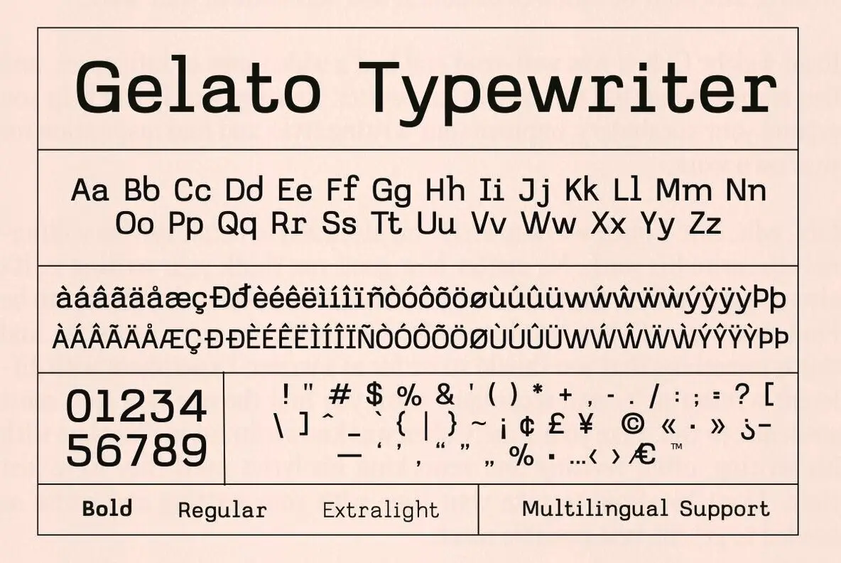 Gelato Typewriter Font - YouWorkForThem