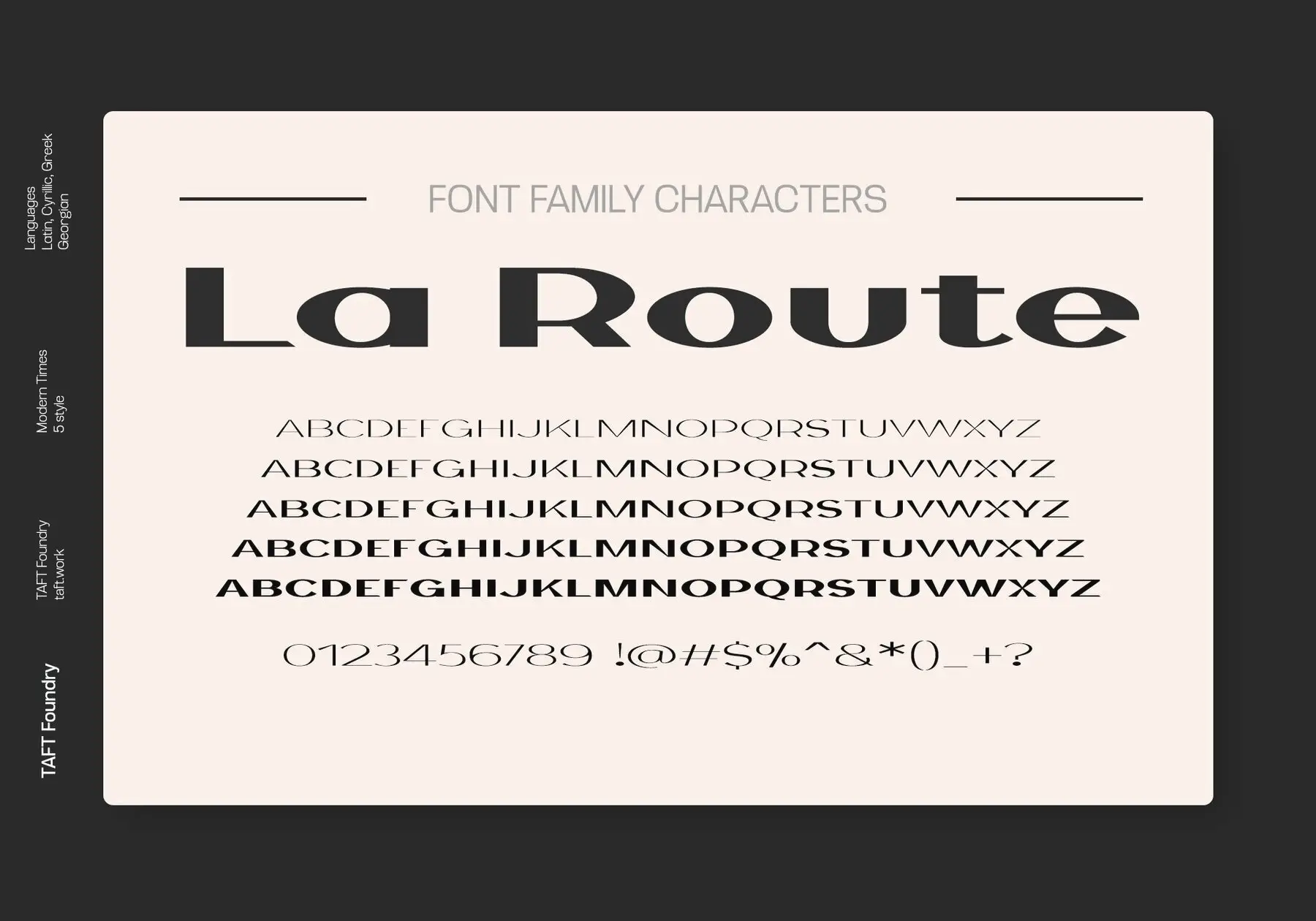 La Route Font - YouWorkForThem