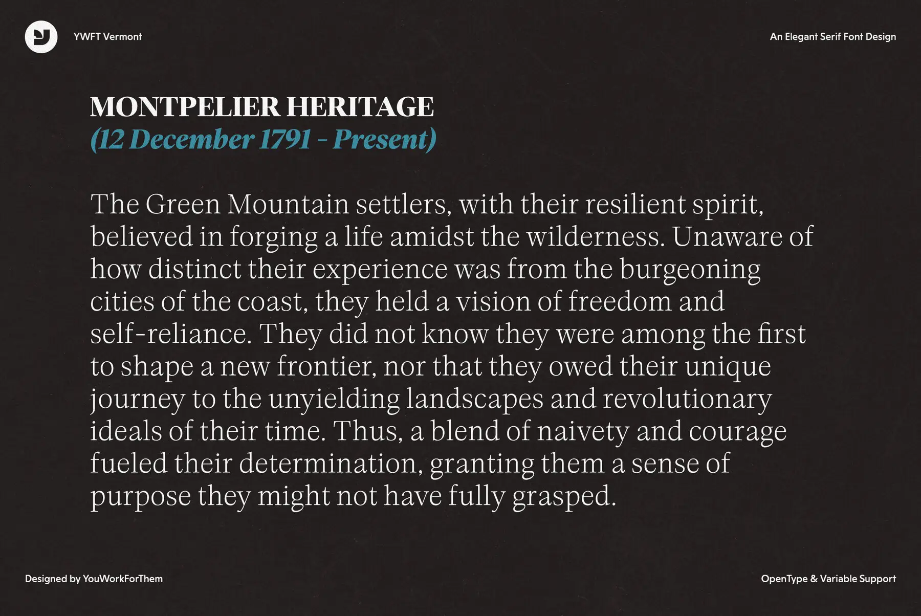 YWFT Vermont Font - YouWorkForThem