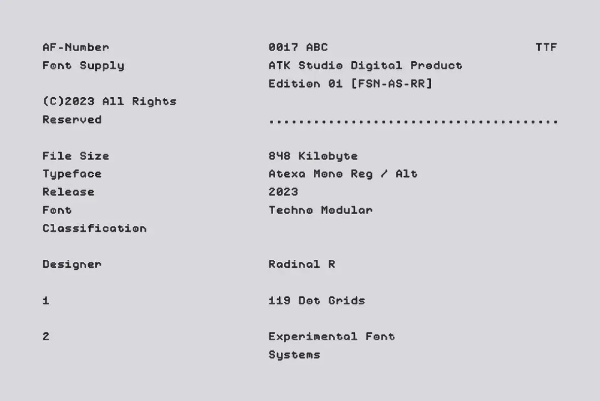 Atexa Mono Font - YouWorkForThem