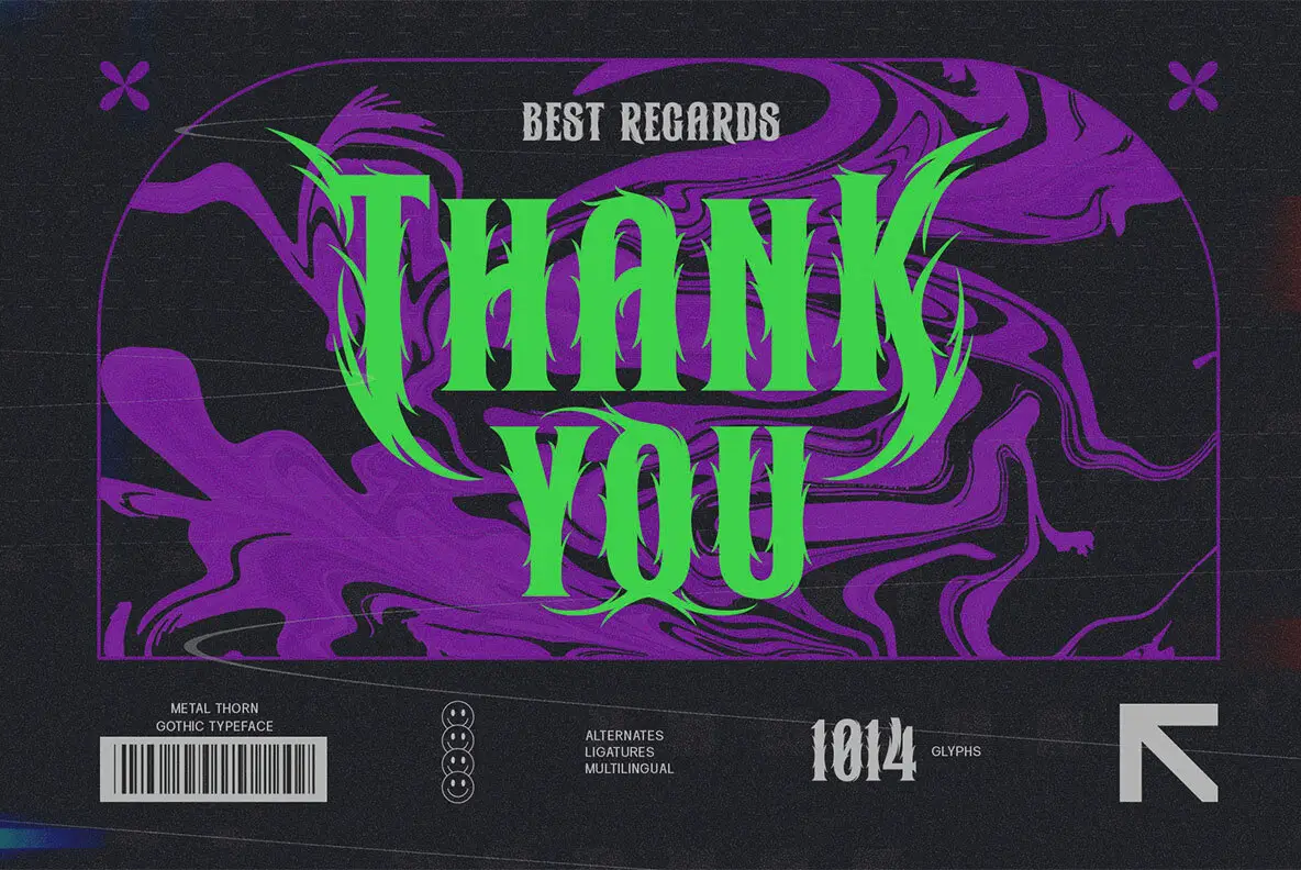 Metal Thorn Font - YouWorkForThem