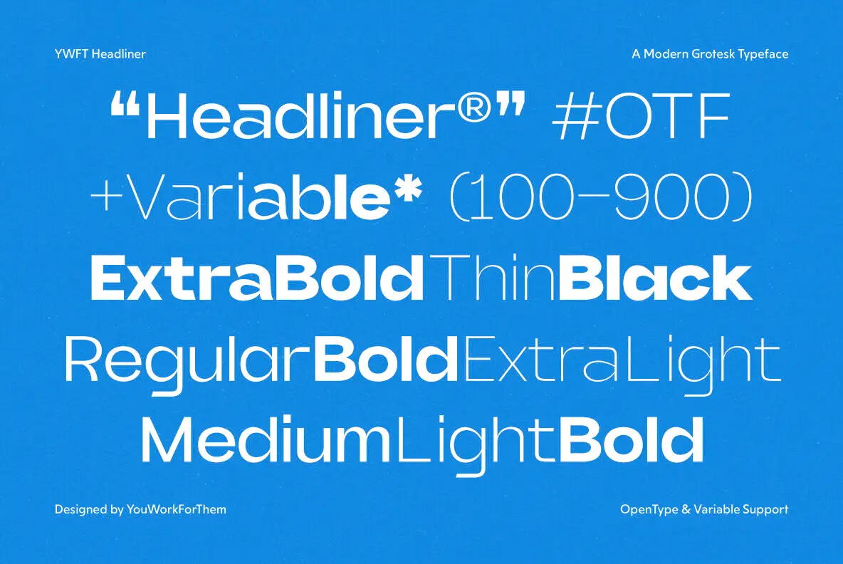 YWFT Headliner: A Modern Grotesque Sans-Serif Font for Titles ...