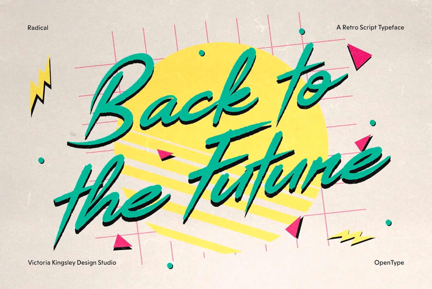 Experience the '80s Vibe with Radical Script Font - YouWorkForThem