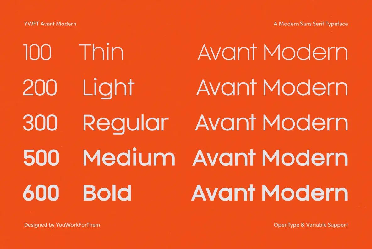 YWFT Avant Modern Font - FontPath