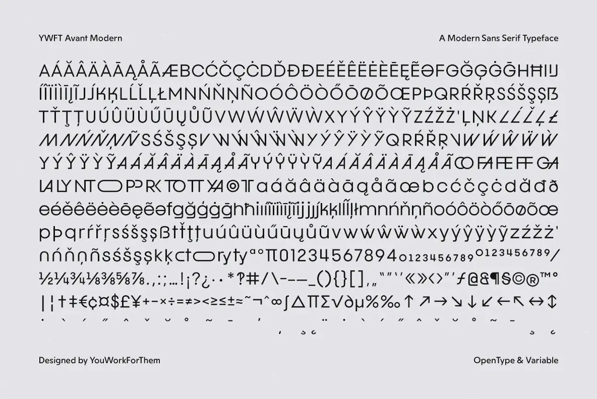 YWFT Avant Modern Font - FontPath