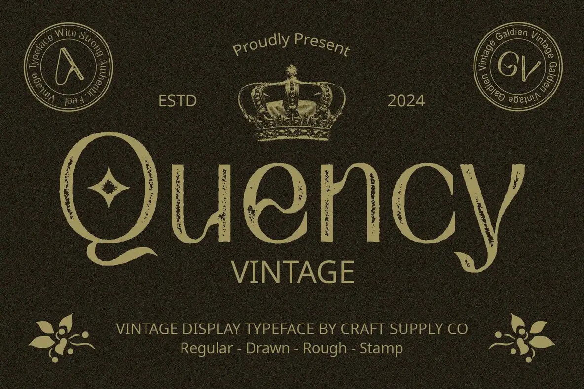 Quency Vintage Font - YouWorkForThem