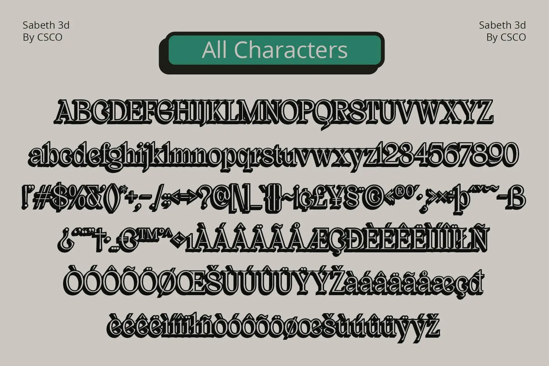 Sabeth 3D Font - YouWorkForThem