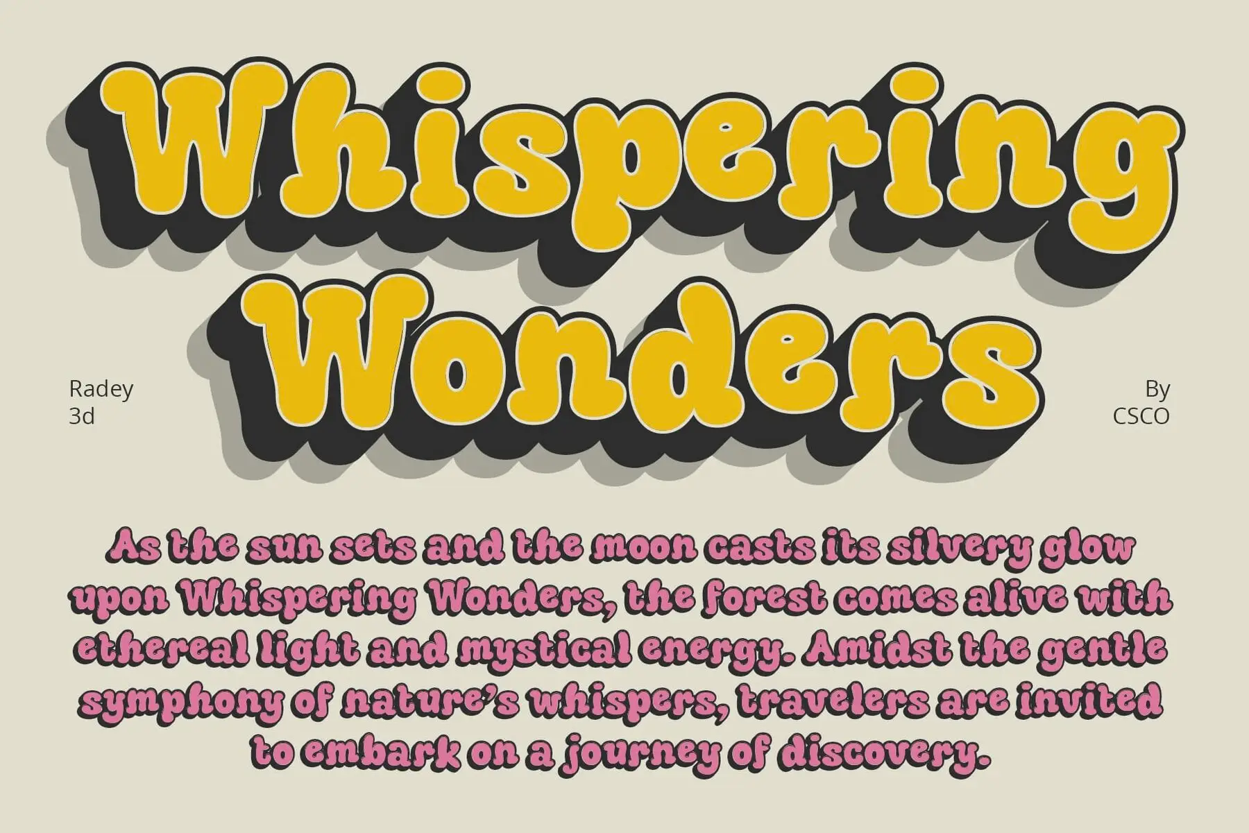 Radey 3D Font - YouWorkForThem