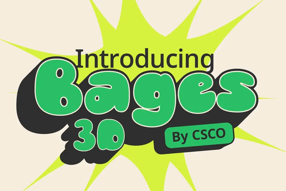 Bages 3D Font - YouWorkForThem