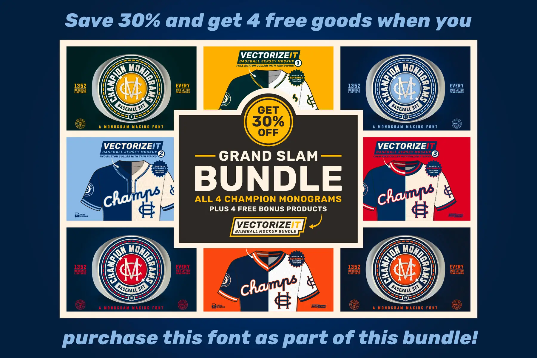 Champion Monograms Font Baseball 2 - YouWorkForThem