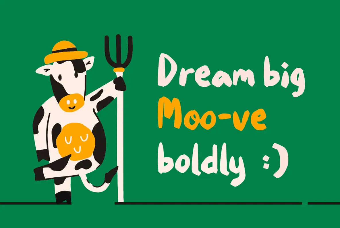 Moo Farm Font - YouWorkForThem