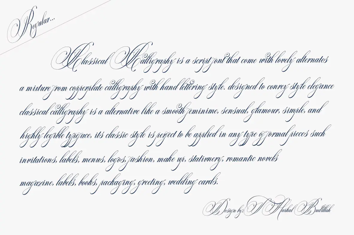 Classical Calligraphy Font - YouWorkForThem