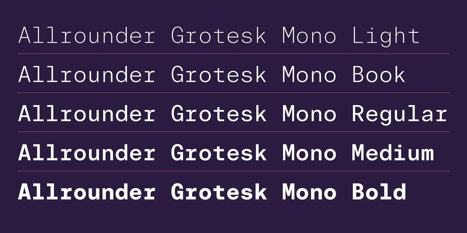 Allrounder Grotesk Mono Font - YouWorkForThem