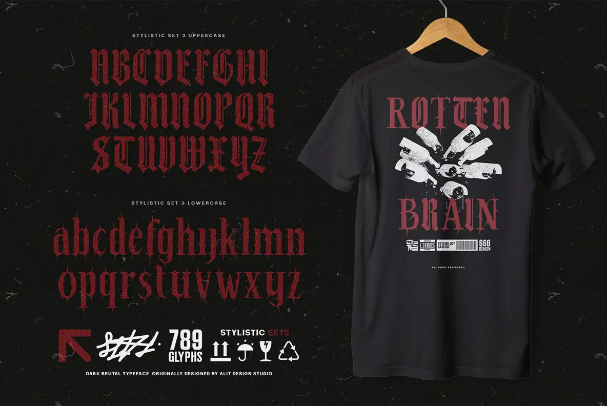 Dark Brutal Font - YouWorkForThem