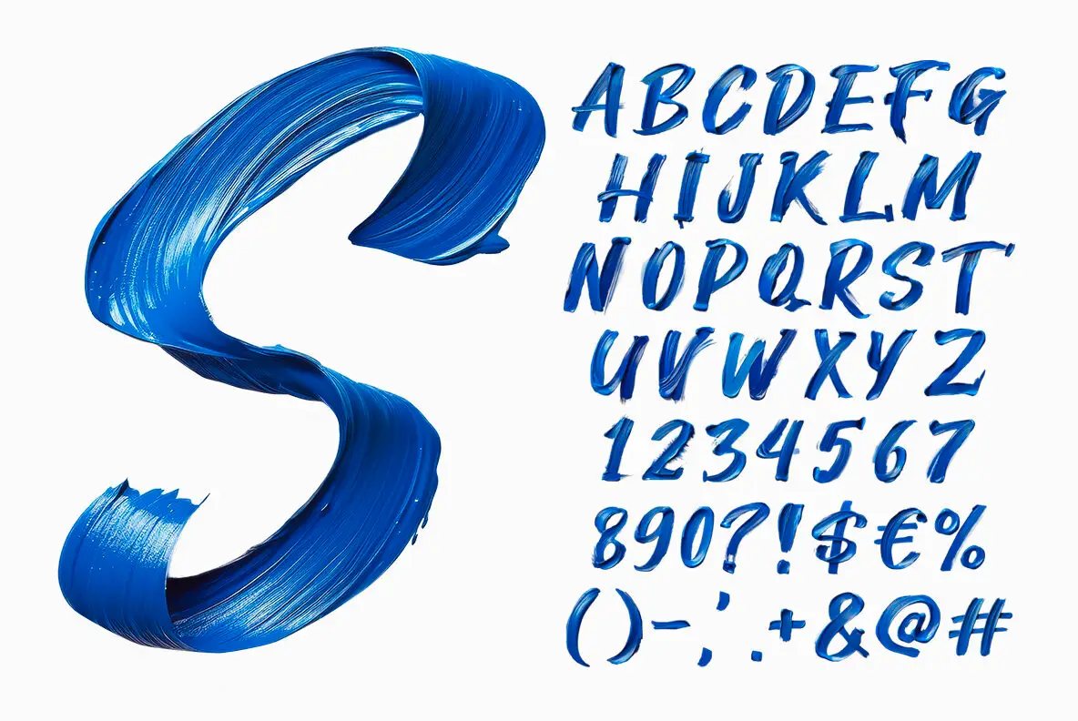 Blue Paint Stroke Font - FontPath