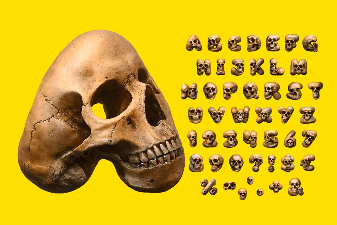 Skull SVG Font Font - FontPath