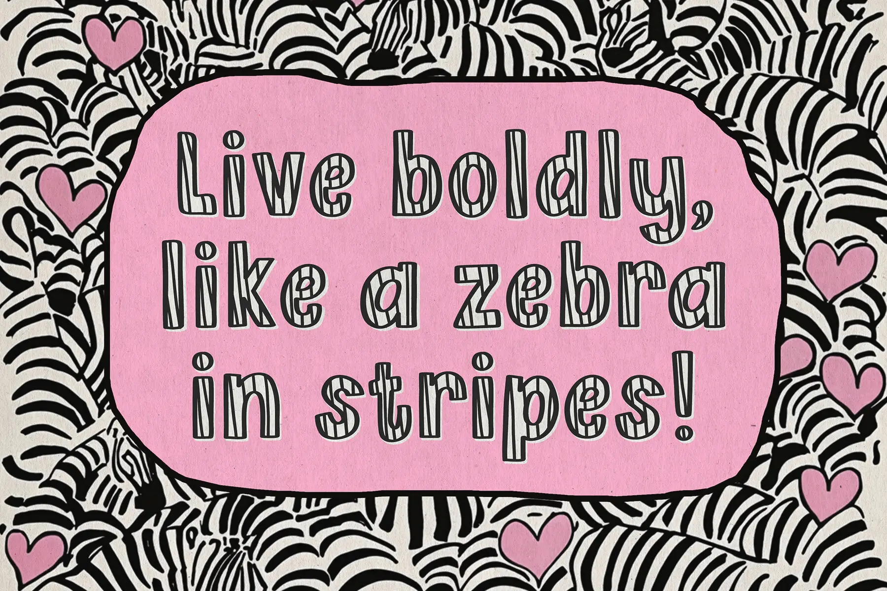 Pink Zebra Font - YouWorkForThem