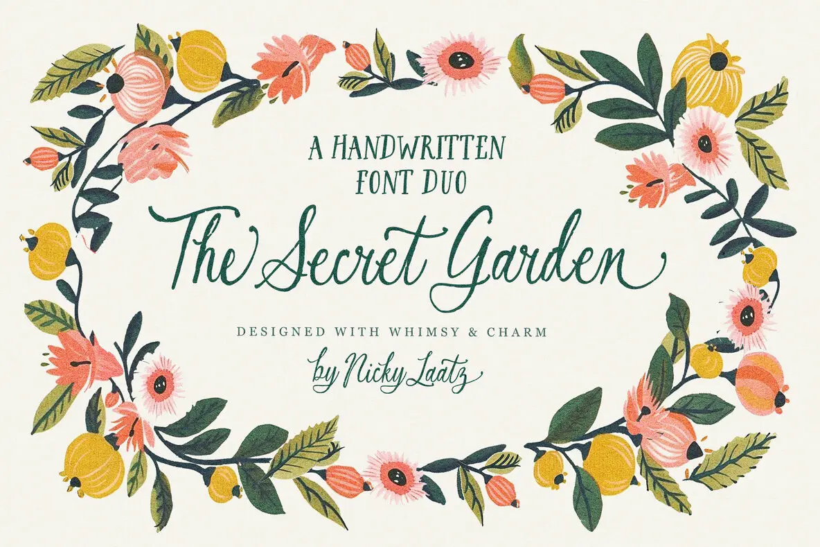 The Secret Garden Font Duo - YouWorkForThem